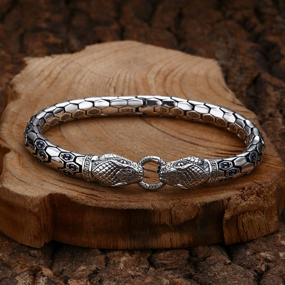 Men's Sterling Silver Snakes Chain Bracelet - Jewelry1000.com