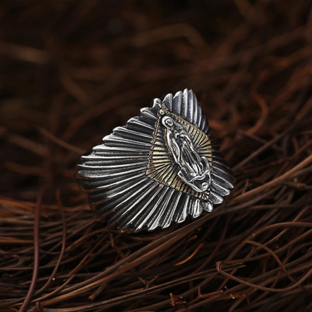 Men's Sterling Silver Virgin Mary Ring - Jewelry1000.com