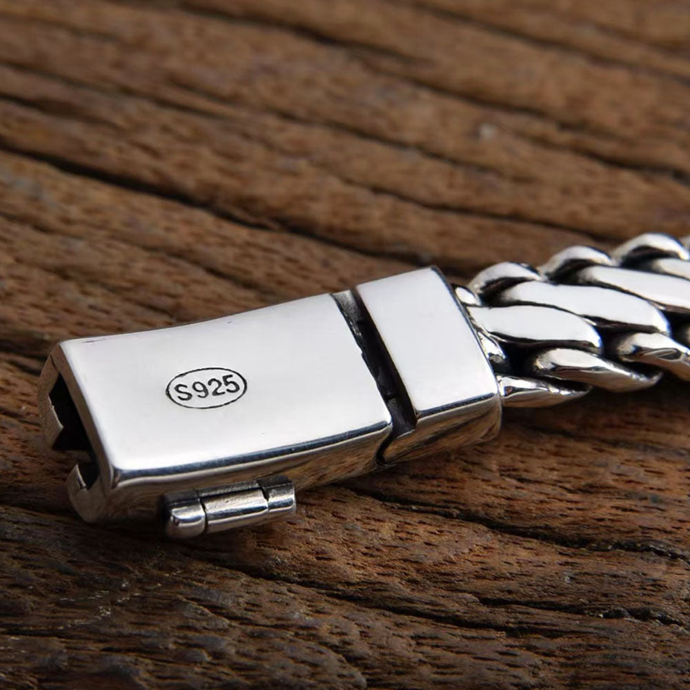 Men's Sterling Silver Braided Chain Bracelet - Jewelry1000.com