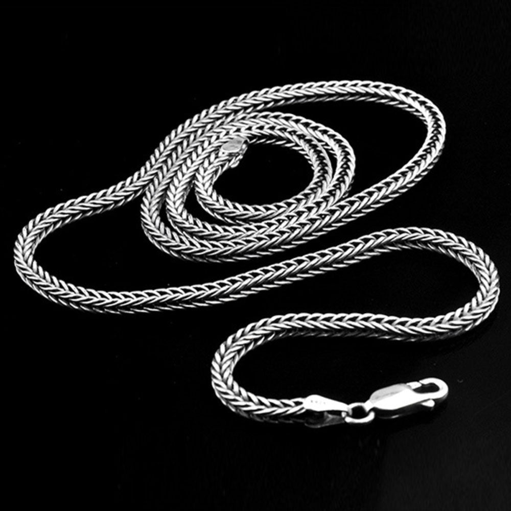 Sterling Silver Wheat Chain for Men - Jewelry1000.com