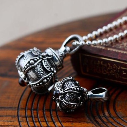 Sterling Silver Stupa Pendant Necklace - Jewelry1000.com