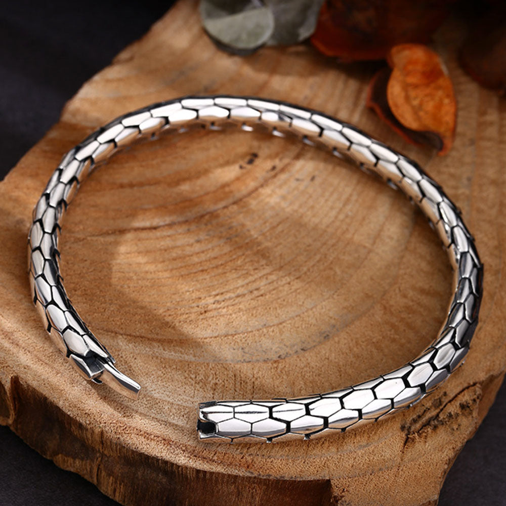Sterling Silver Snake Chain Bracelet for Men - Jewelry1000.com